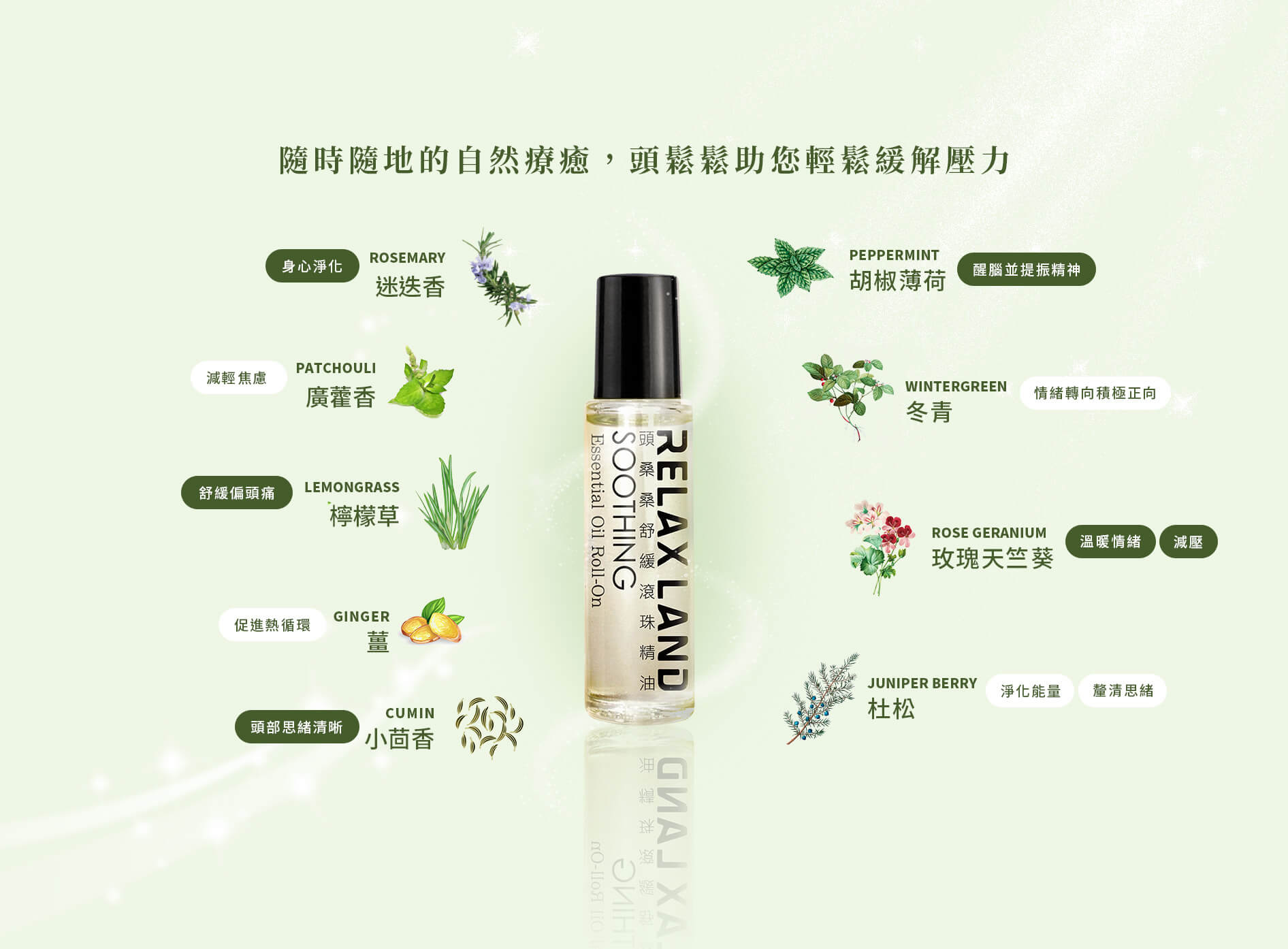 頭桑桑舒緩滾珠精油 – Relaxland