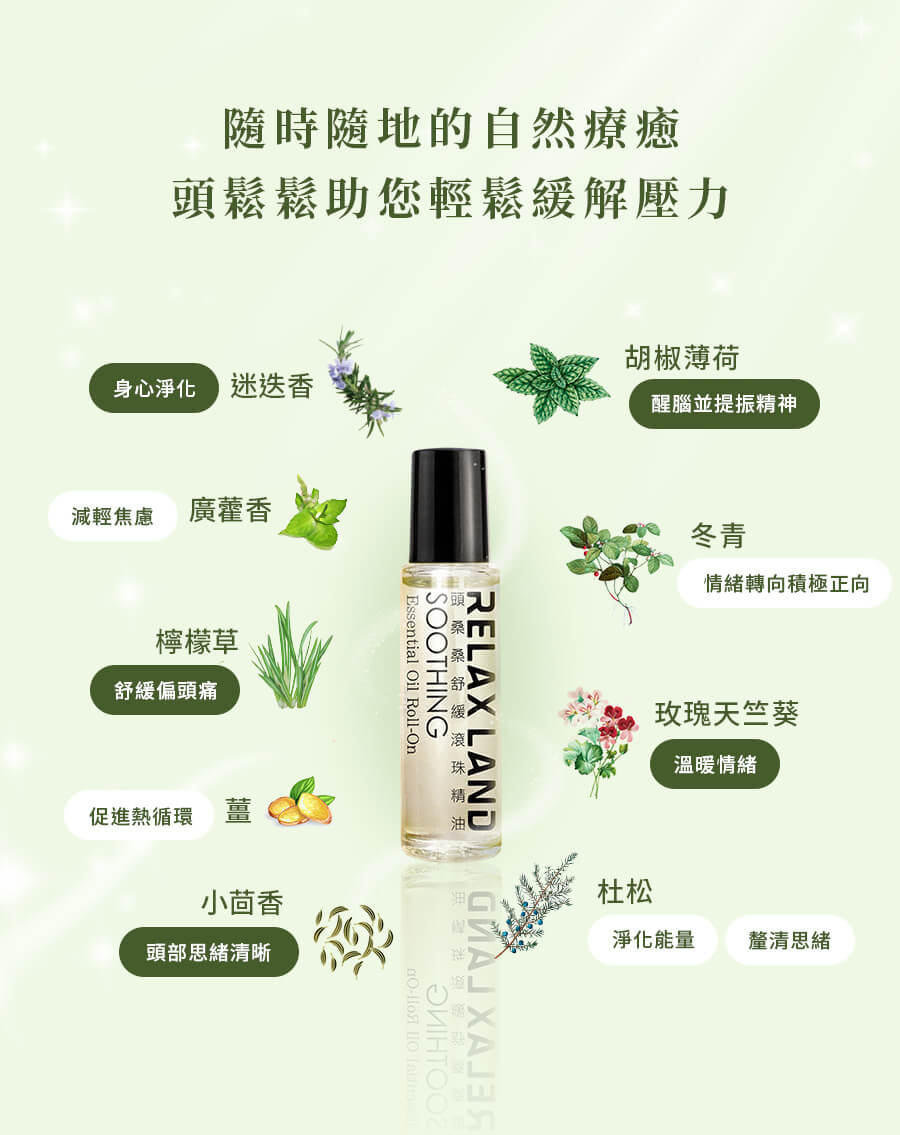 頭桑桑舒緩滾珠精油 – Relaxland